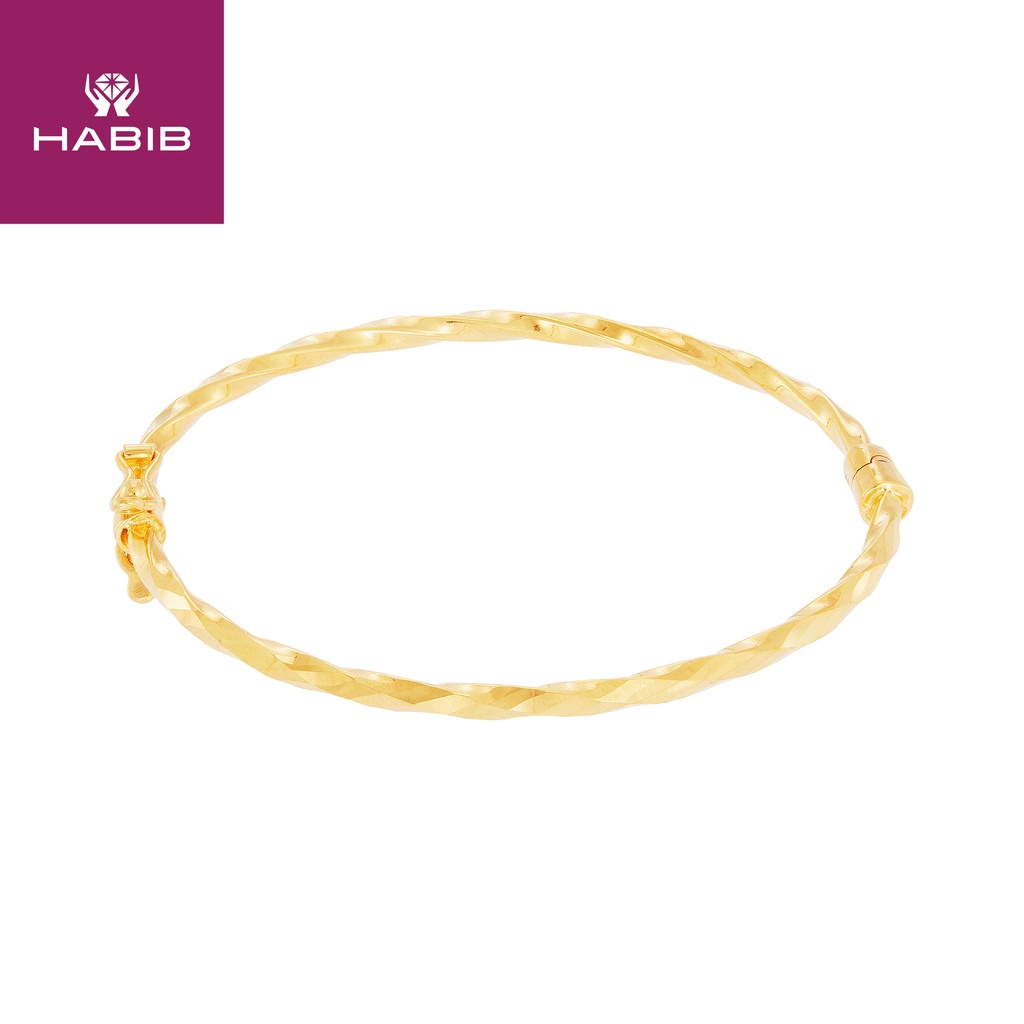 HABIB Oro Italia 916 Yellow Gold Bangle GB88990222 | Shopee Malaysia