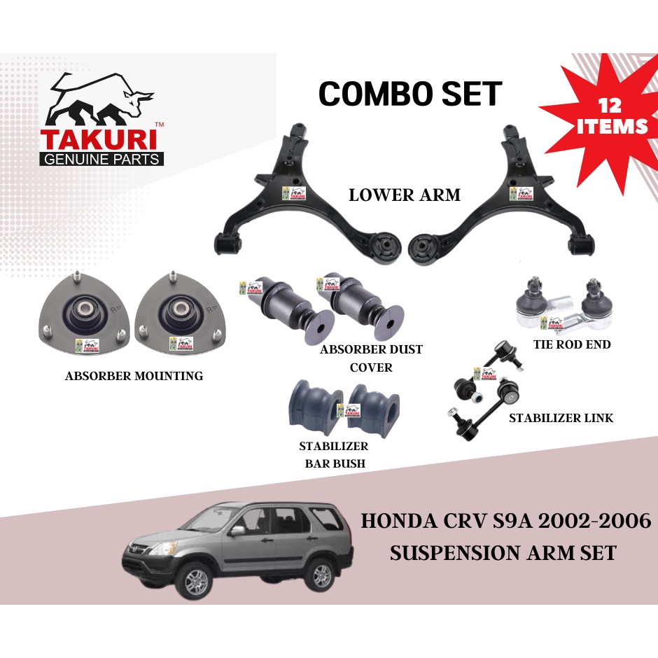 Takuri Lower Arm Control Arm Set For Honda CRV S9A Front Left & Right ...