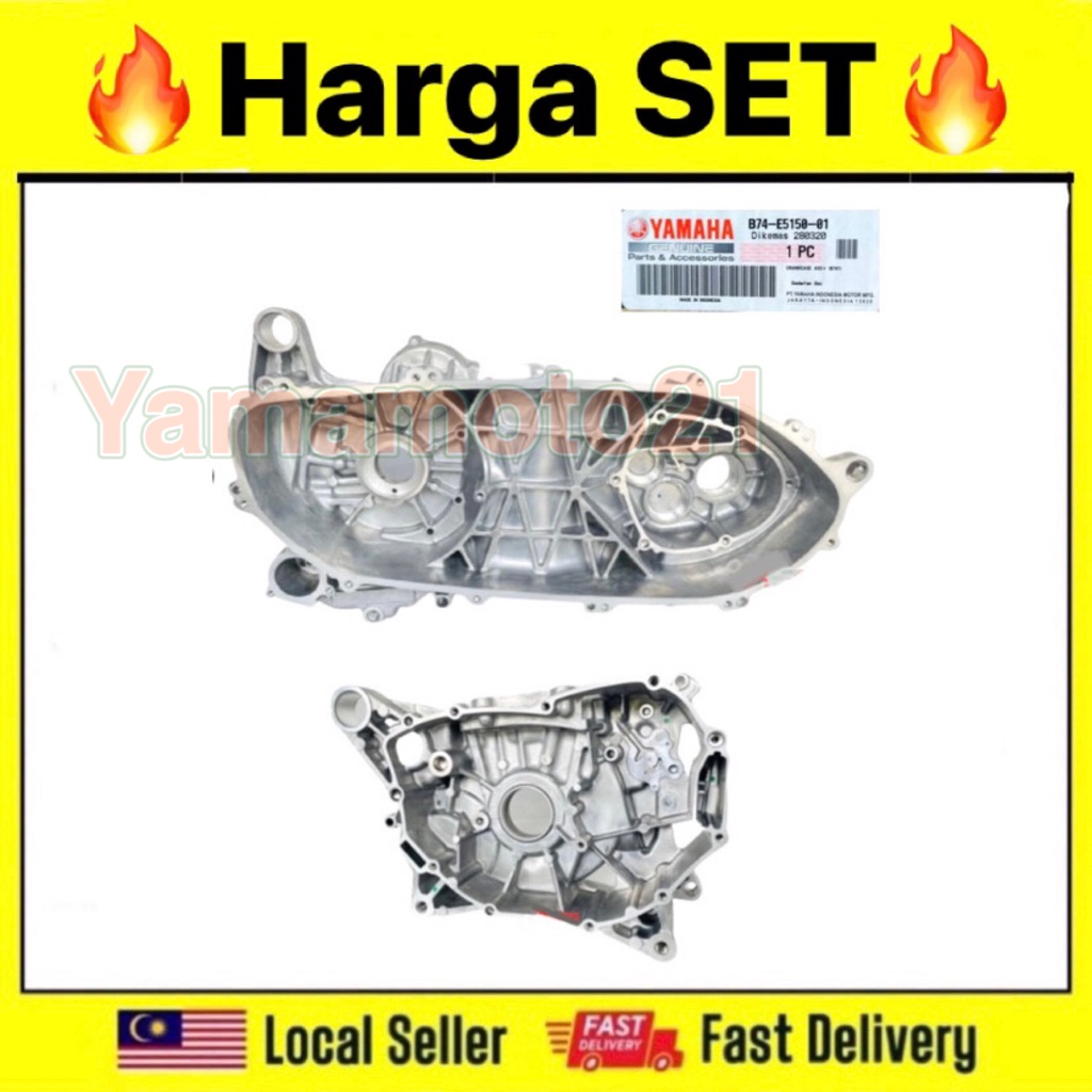 XMAX 250/300 CRANKCASE SET ENGINE ENJIN KIRI KANAN 100% ORIGINAL YAMAHA ...