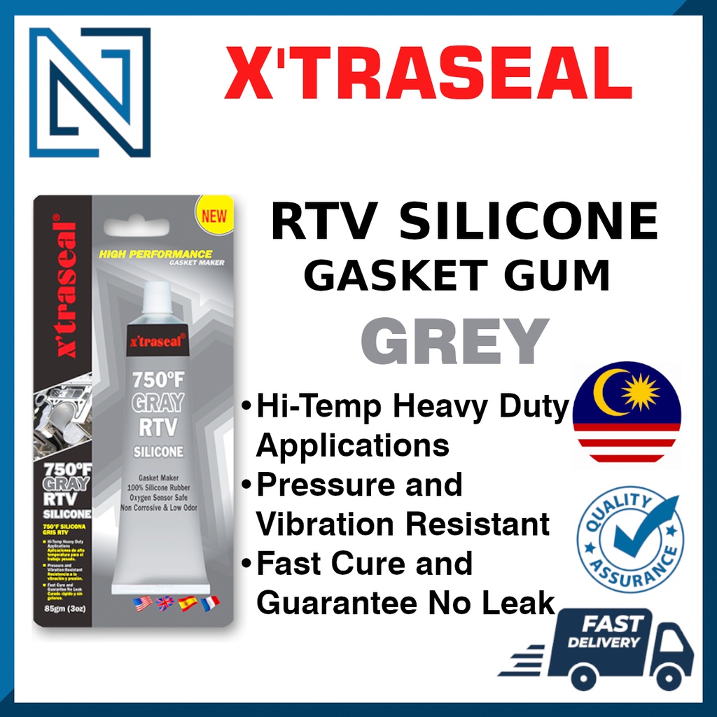 XTRASEAL 750°F GRAY RTV SILICONE GASKET MAKER GREY Gasket Gum 85g ...