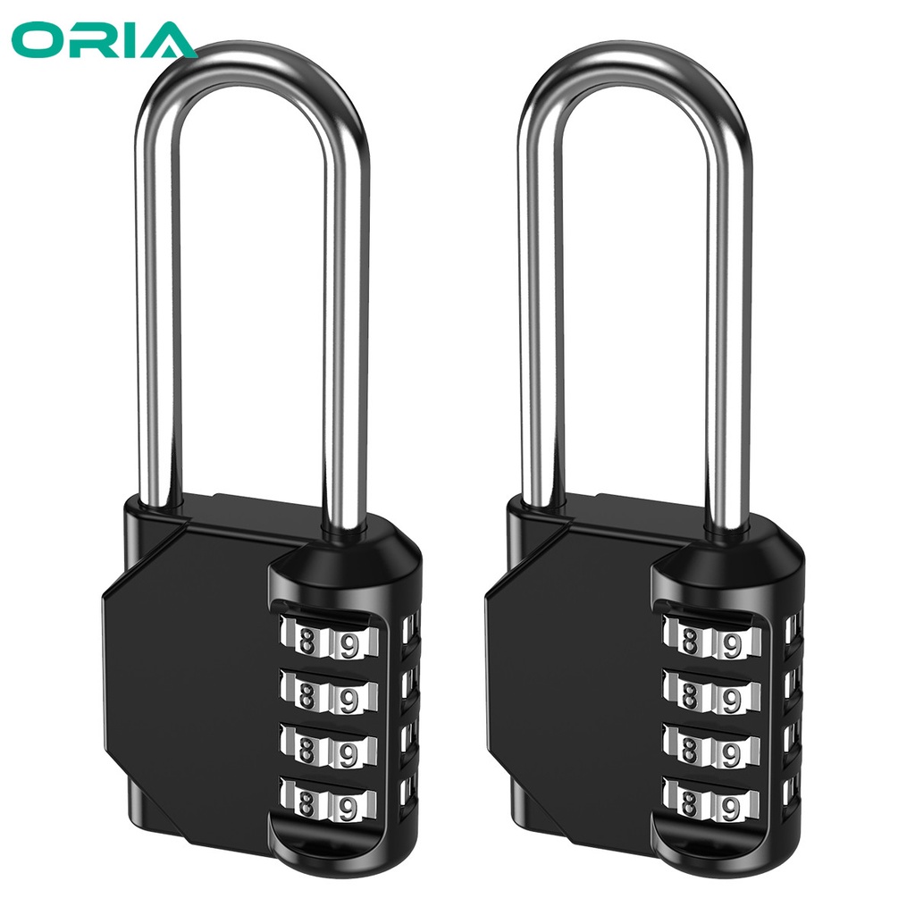 ORIA 4 Digit Combination Lock Waterproof Safety Lock with Long Shackle ...