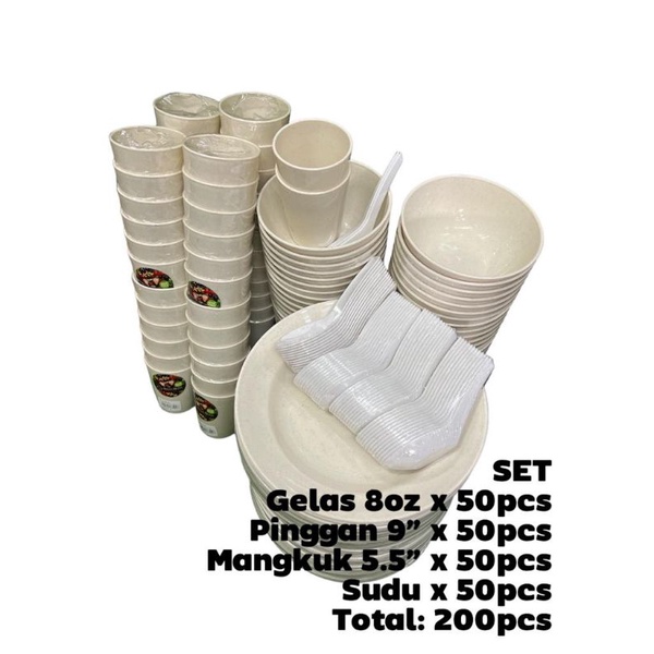 🔥READY STOCK🔥Pinggan&mangkuk set🥰pinggan plastik murah 😄pinggan mangkuk ...