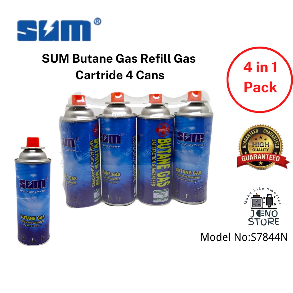SUM BUTANE GAS REFILL GAS CARTRIDGE 4 CANS MADE IN KOREA LIQUEFIED ...