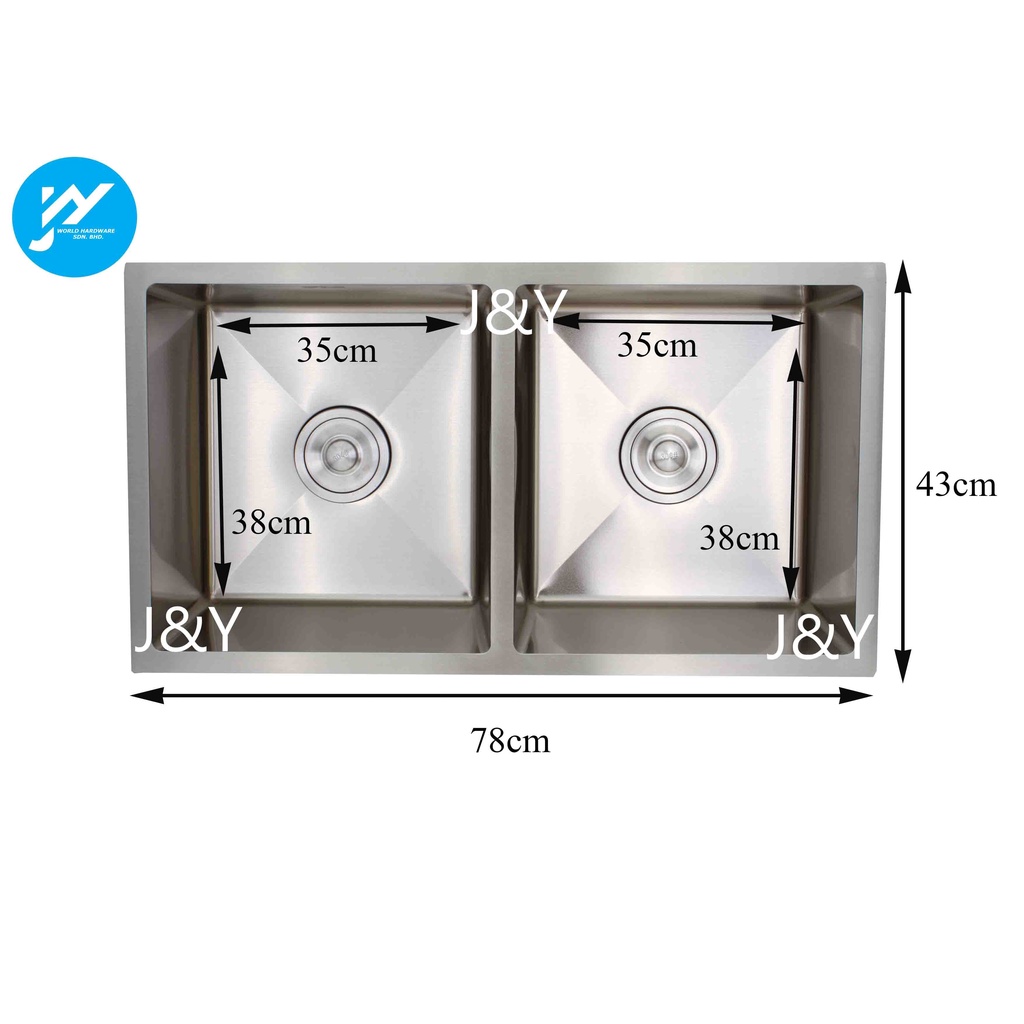 Stainless Steel 78CM Kitchen Handmake High End Sink Sinki Dapur Nano ...