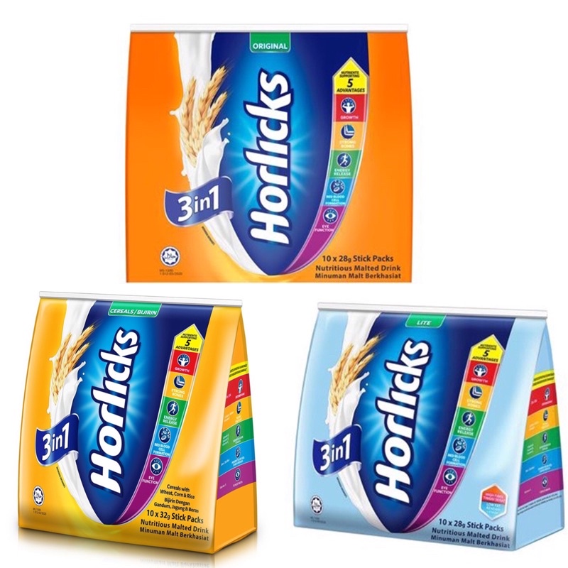 Horlicks 3 in 1 Nutritious Malt Drink (10 sticks ) | Shopee Malaysia