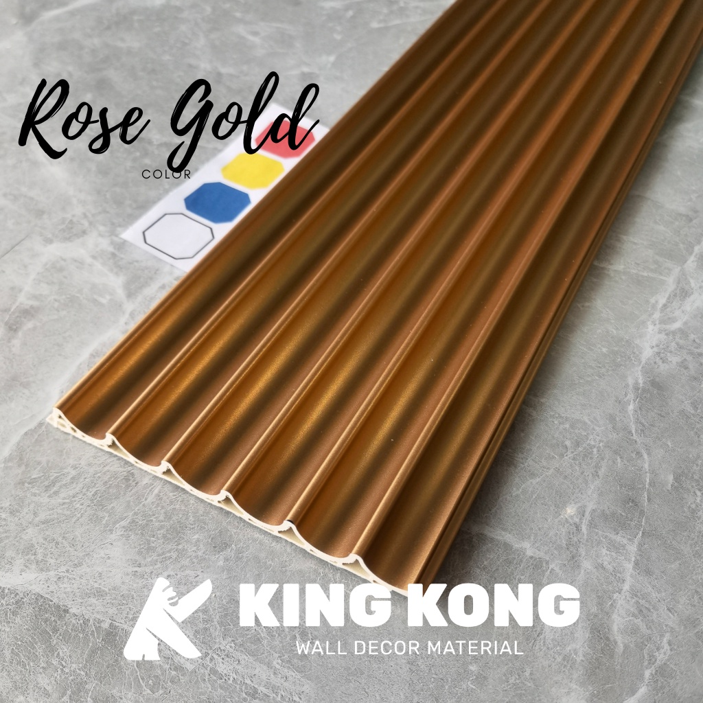 Fluted Wall Panel WPC Wall Decoration Metal Color Gold Rose Gold ...