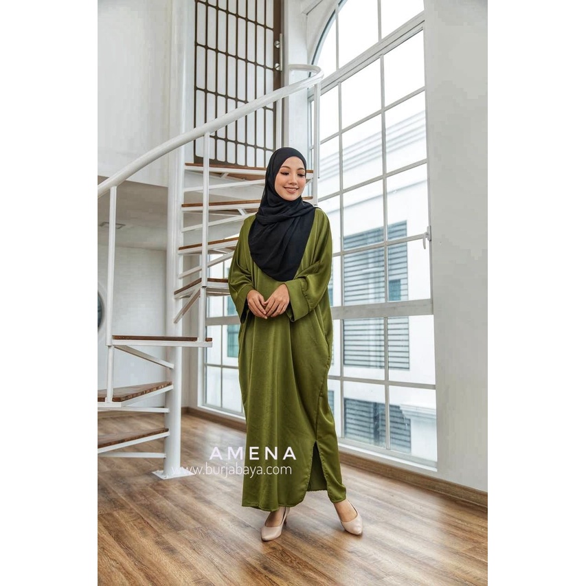 Amena Kaftan Exclusive Olive Green | Shopee Malaysia