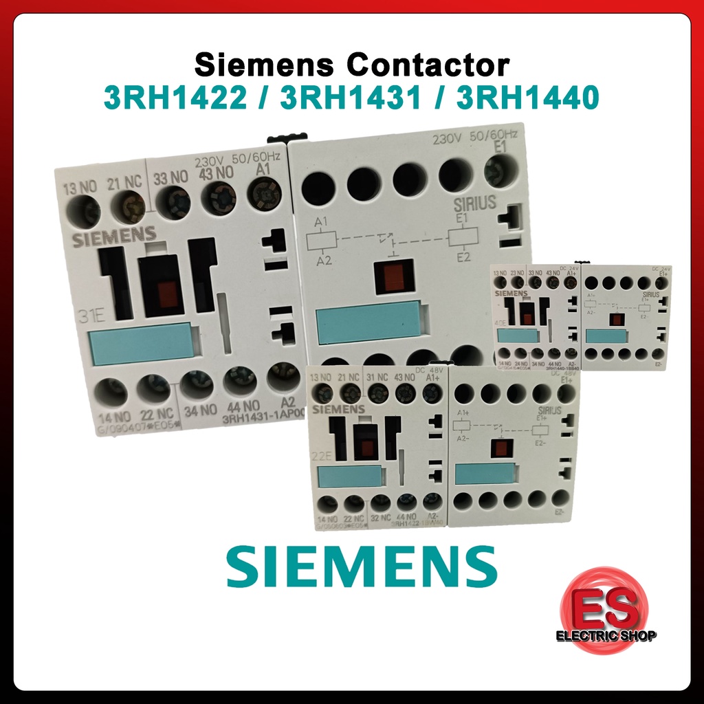 Siemens Contactor Latched 3RH1422 , 3RH1431 , 3RH1440 (24VDC / 48VDC ...