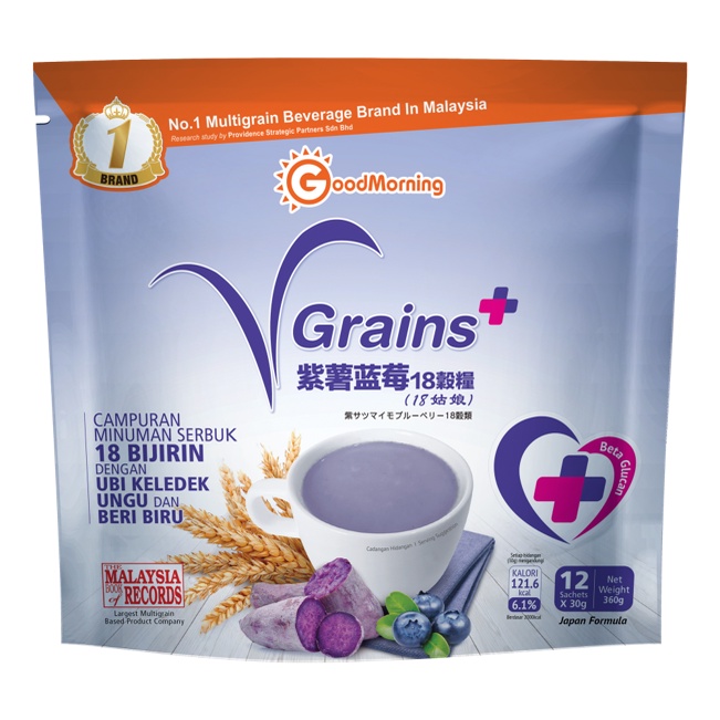 GOOD MORNING V GRAINS PURPLE POTATO 30GX12'S | Shopee Malaysia