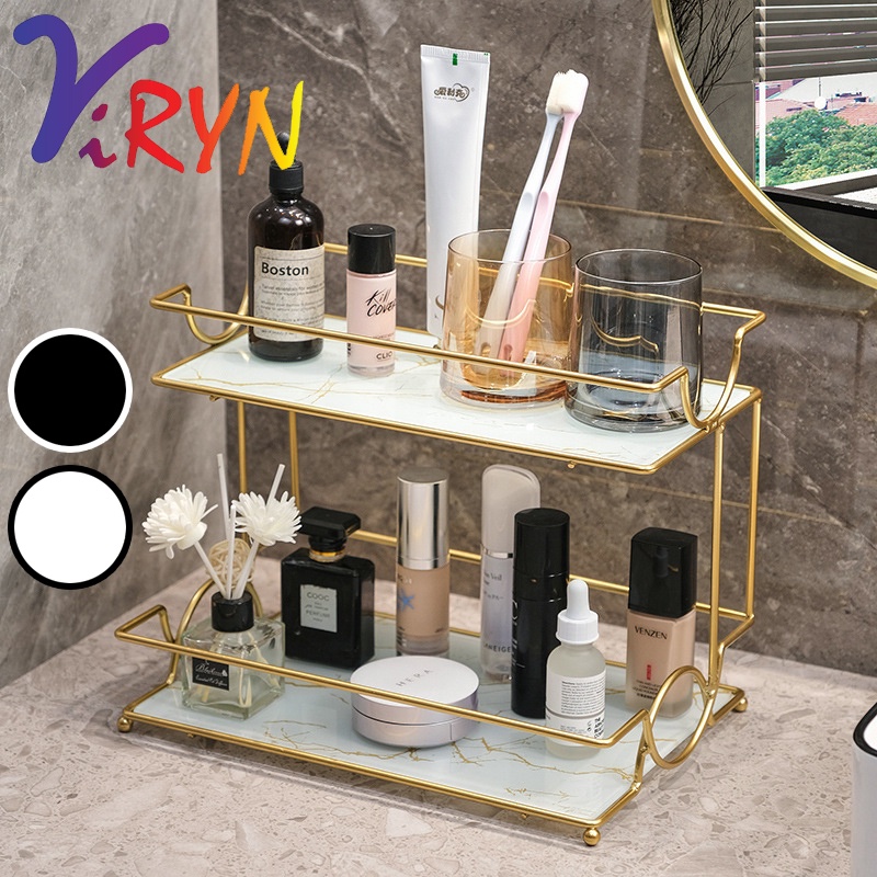 ViRYN Double Layer Large Capacity Cosmetic Skin Care Product Stand ...