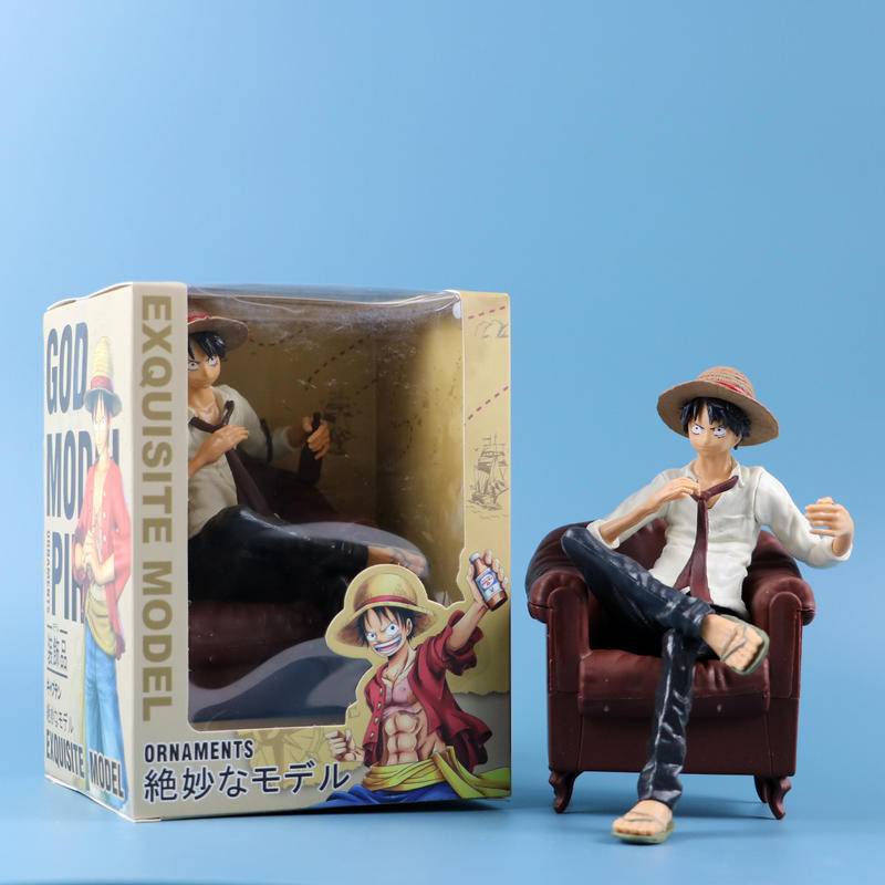 Box Boxed One Piece Sofa Straw Hat Luffy Doll Sitting Posture Anime ...