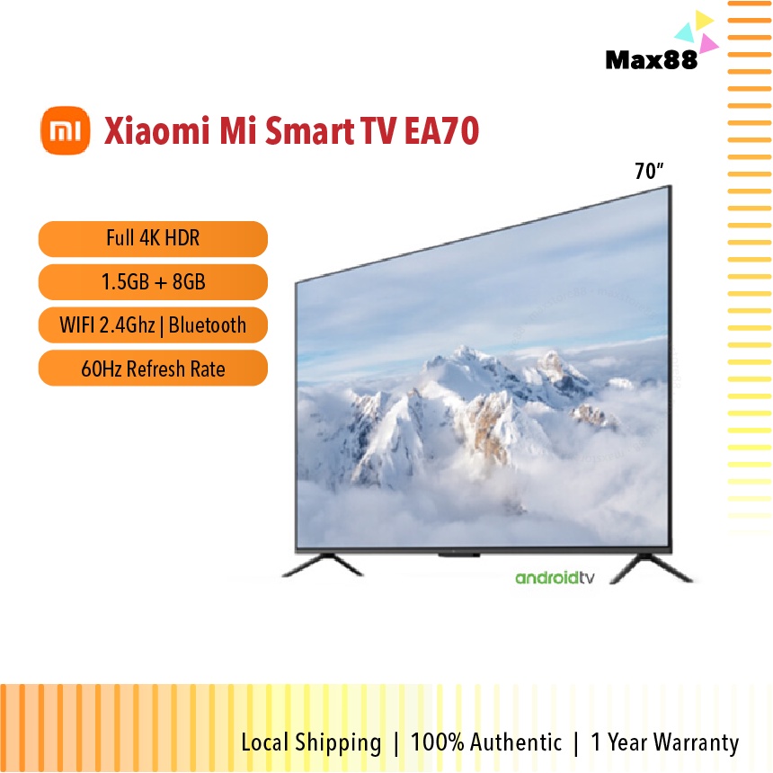 Xiaomi Mi Smart TV 70" Model 4K UHD 2160P Smart Android TV Built-in ...