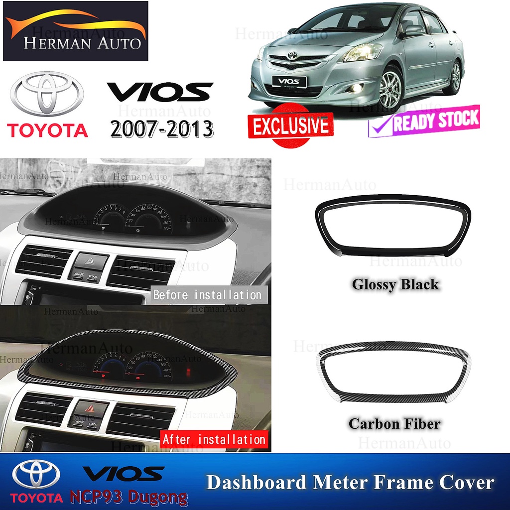 HermanAuto Toyota Vios NCP93 Dugong Car Dashboard Meter Frame Cover ...