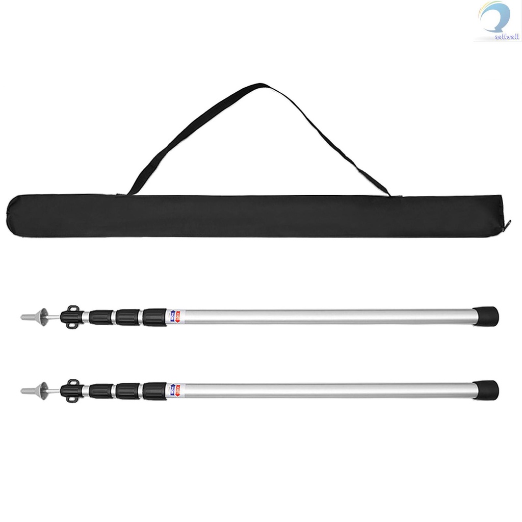 Thicken Aluminum Alloy Tent Pole Adjustable Tent Support Rods Beach ...