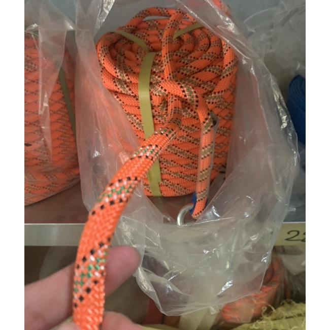 （STOCK)With 2 buckles 12mm/200m Climbing rope/static rope/climbing rope ...