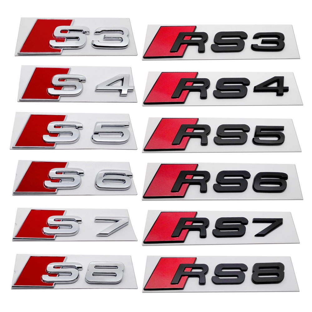 ABS Car Sticker For Audi Sline S3 S4 S5 S6 S7 S8 RS3 RS4 RS5 RS6 RS7 RS8 Logo A3 A4 A5 A6 A7 A8 ...