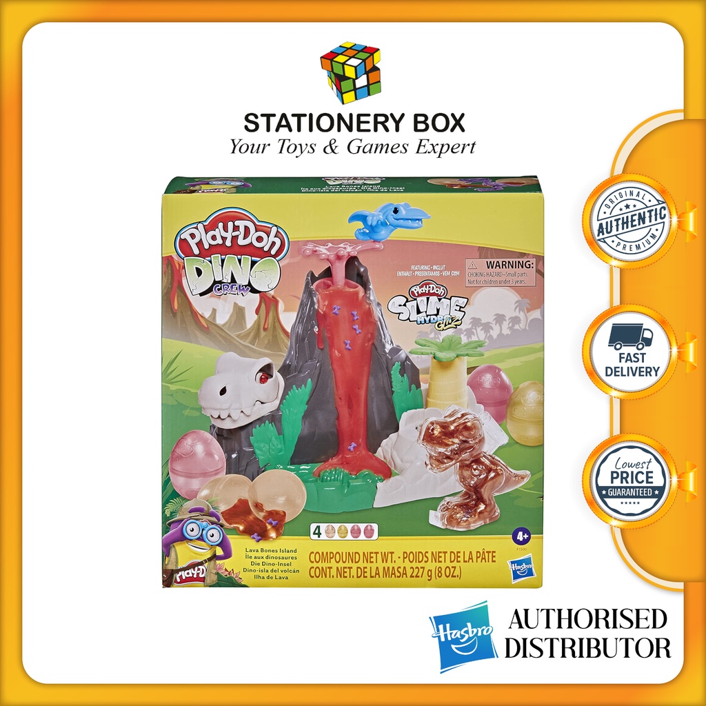 ORIGINAL - Hasbro Play-Doh Slime Dino Crew Lava Bones Island Volcano ...