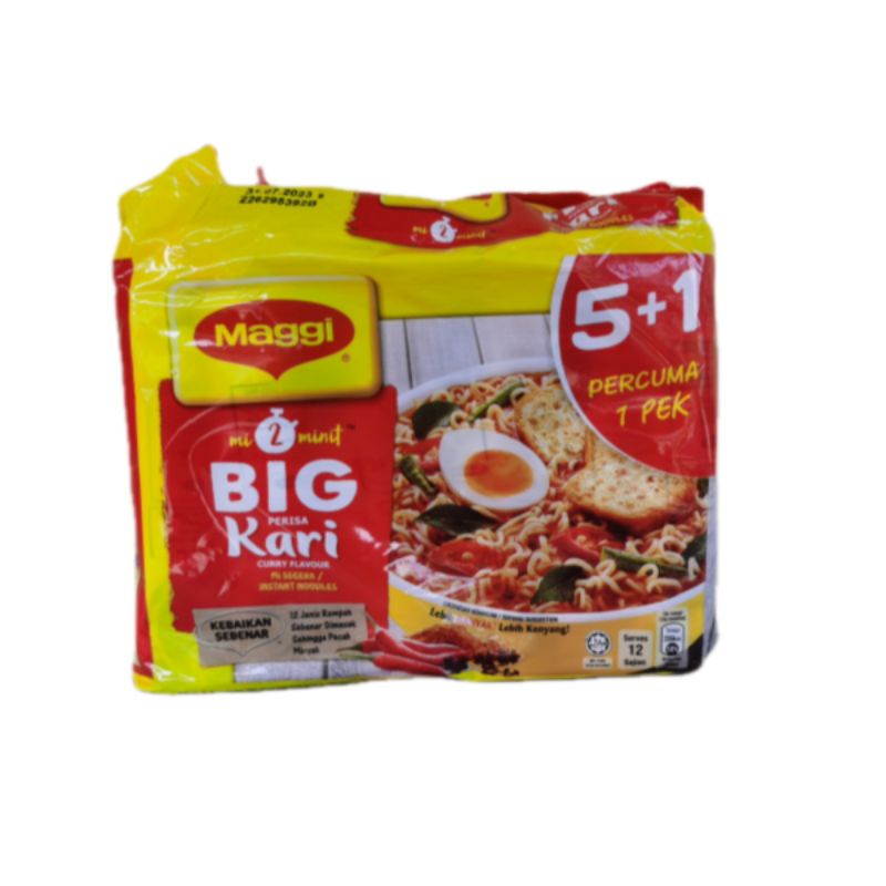 [TKM] MAGGI Two Minute Big CURRY (106g x 5 Packs + 1 Packs) | Shopee Malaysia