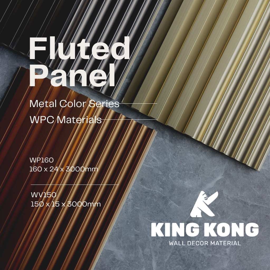 Fluted Wall Panel WPC Wall Decoration Metal Color Gold Rose Gold ...