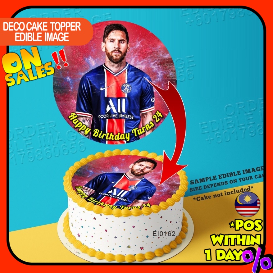 Printing EI Messi PSG Edible Image Print Cake Photo Icing Paper ...