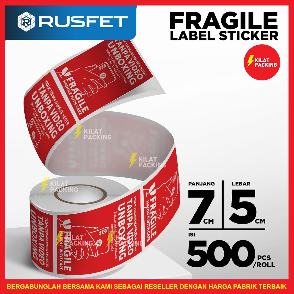 Sticker Sticker Unboxing with Fragile Rusfet Label Mandatory Video Open ...