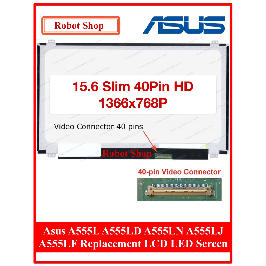 15.6 inch Slim 40PIN LED LCD Screen ASUS A555L A555LD A555LN A555LJ ...