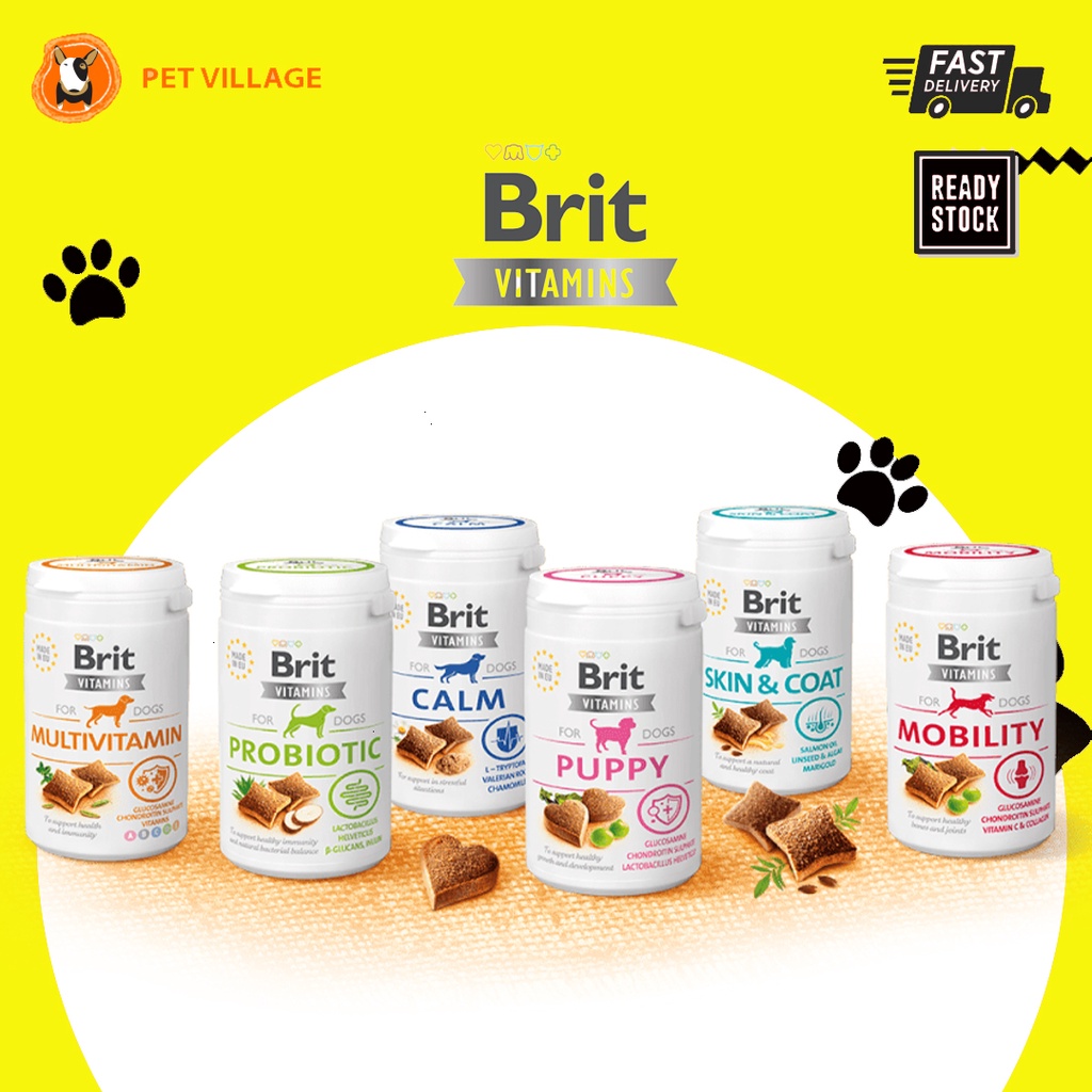 BRIT Vitamins For Dogs 150g (Puppy/Calm/Multivitamin/Mobility/Probiotic ...