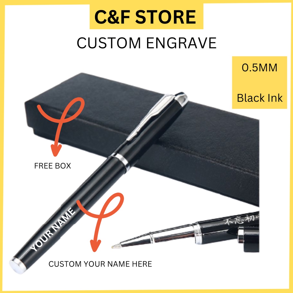 CUSTOM ENGRAVE Ballpoint pen Metal Pen Ball point Pen Roller Pen 0.5mm ...