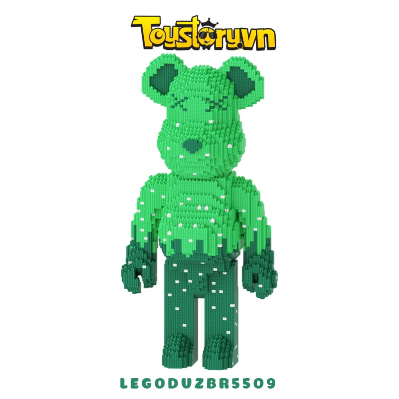 Nano Block Bearbrick 57cm Green Bear with White Polka Dots Large Size ...
