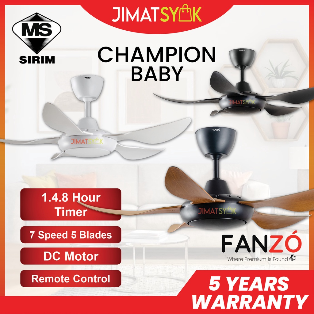 FANZÓ Fan FANZO CHAMPION Baby Fan 38 Inch 5 Blades 7 Speed DC Motor ...