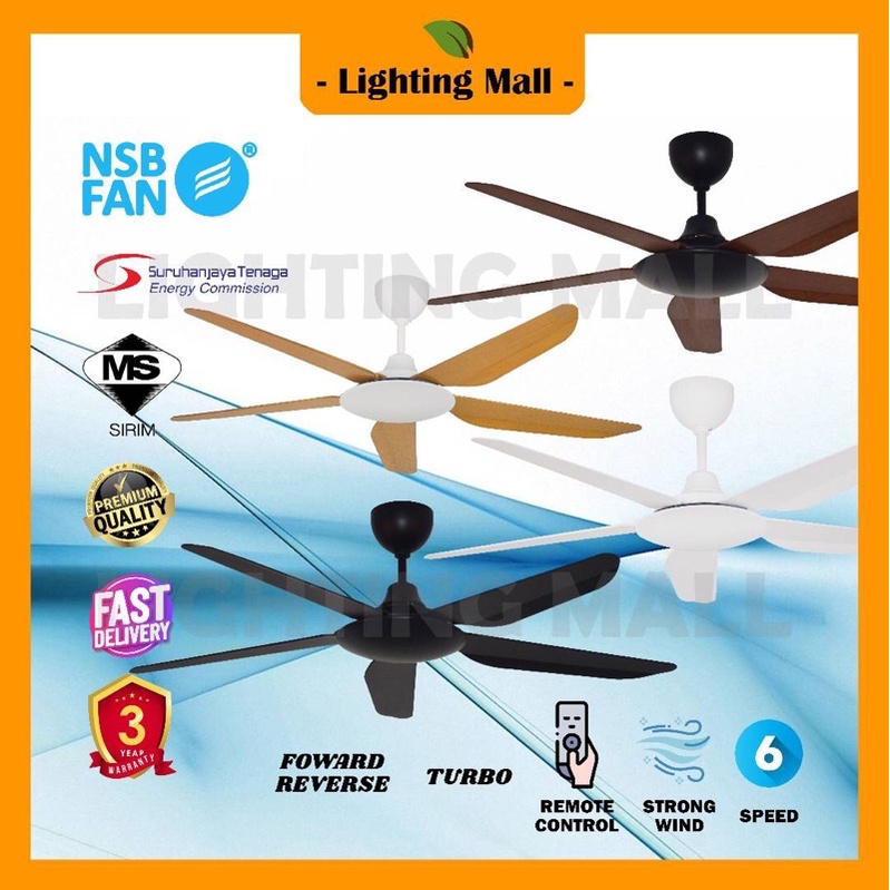 NSB XTRA 56” 6 Speed Reverse Forward Powerful Remote Control Ceiling ...