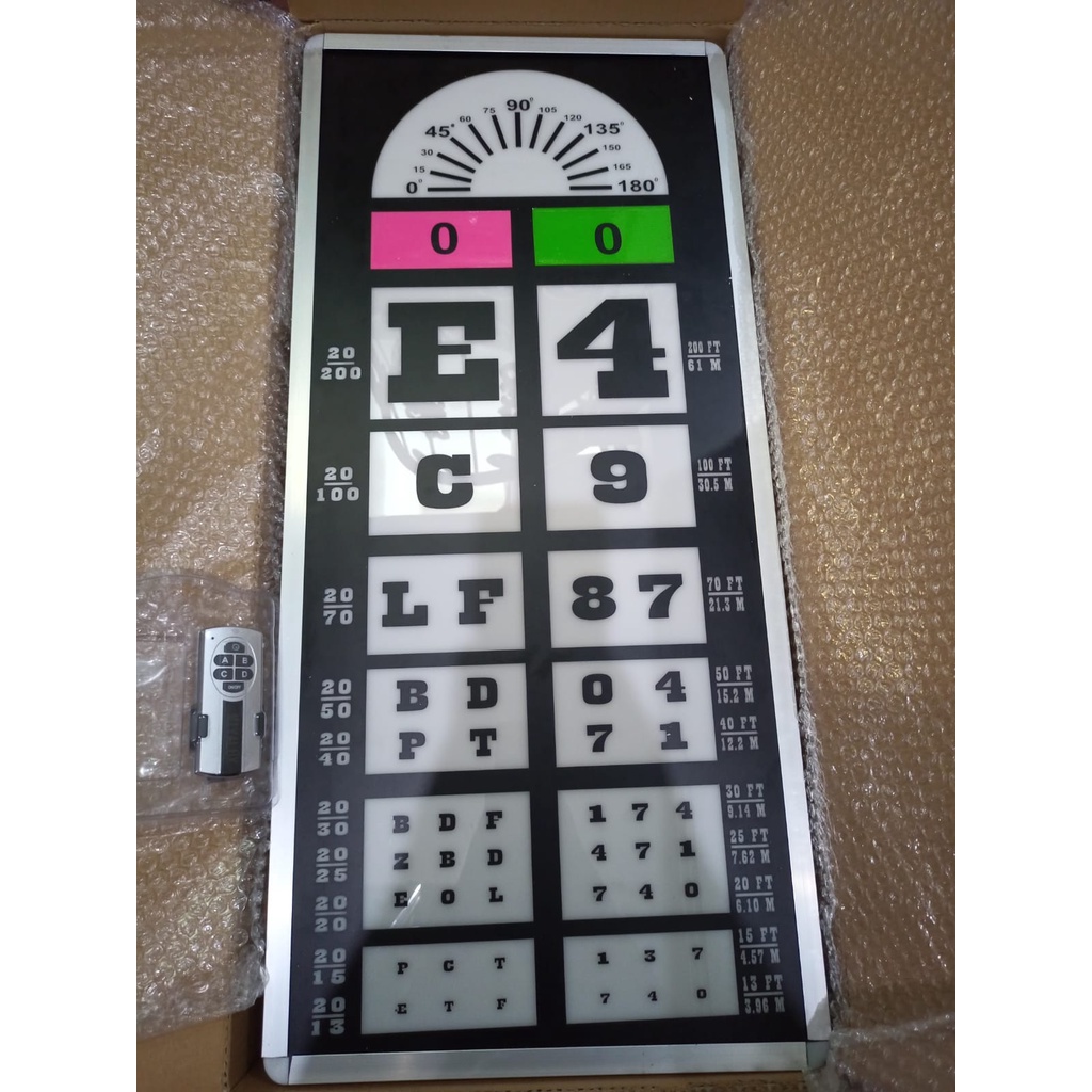 MATA New ELECTRIC SNELLEN CHART WITH REMOTE SNELLEN EYE TEST READING ...