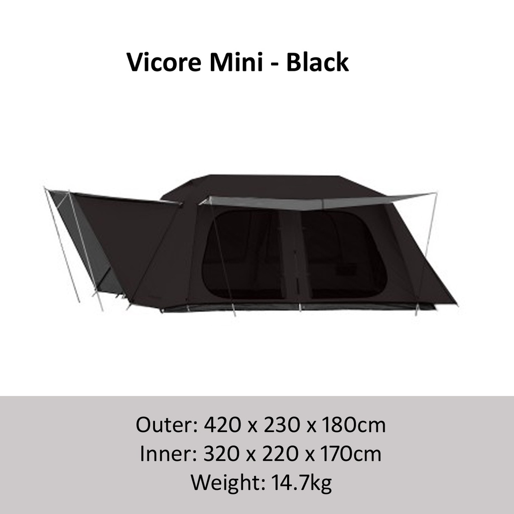 VIDALIDO Vicore Auto Tent Luxury Large Villa Camping Tent with Two Bedrooms Aluminum Alloy ...