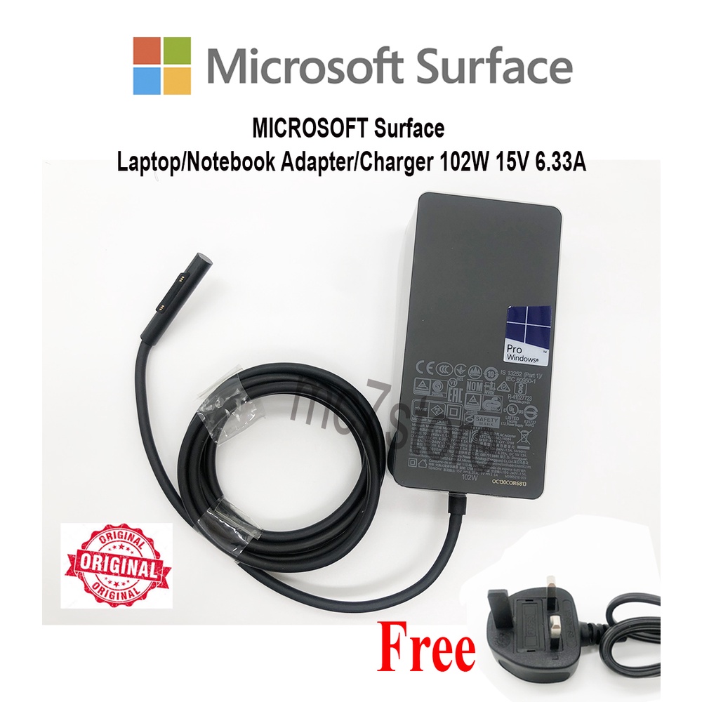 Microsoft Surface Book 2/3 102W Charger 15V 6.33A [MODEL 1798] Adapter ...
