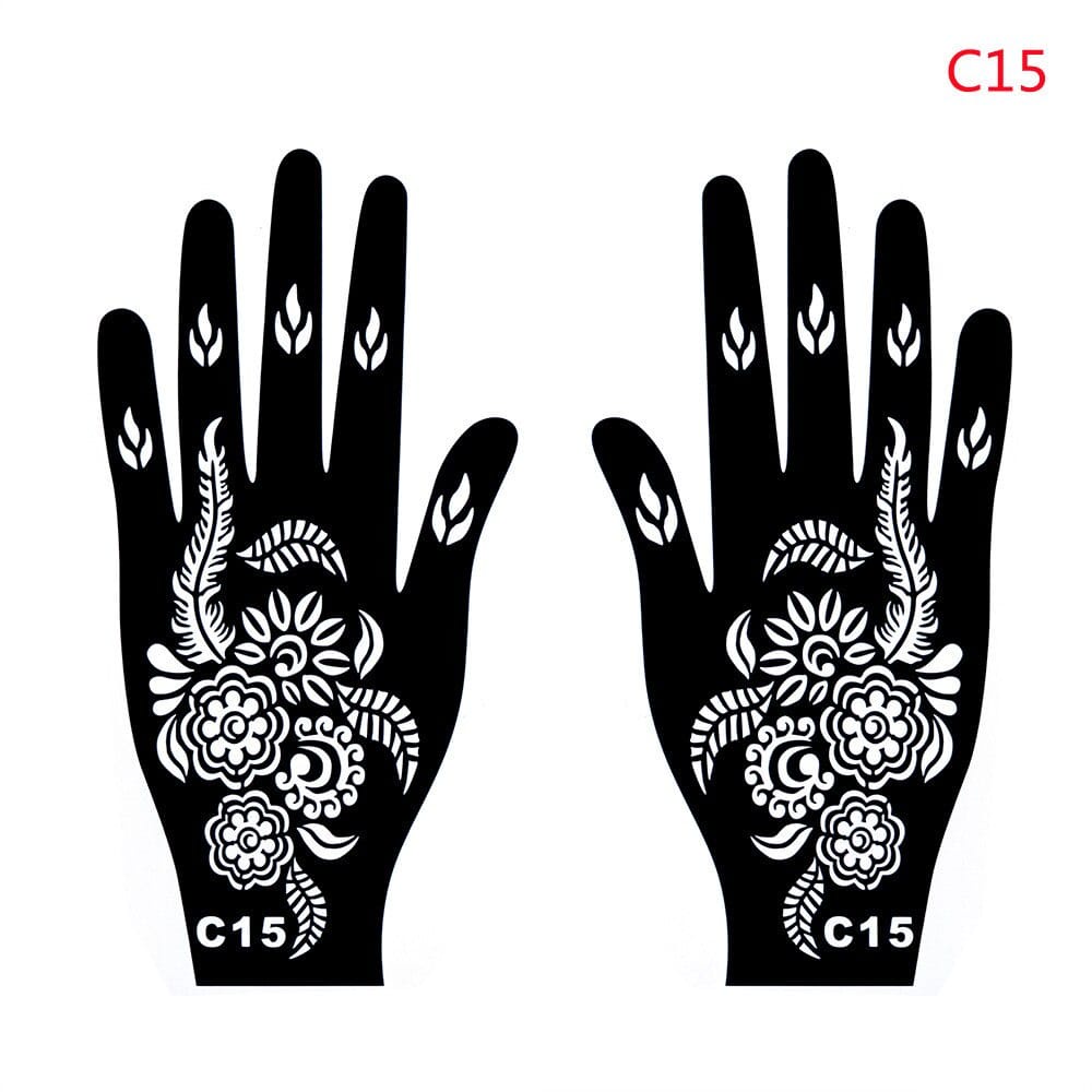 🔥 Sticker Inai Tangan Kiri Kanan Set Reusable Murah Henna Art Celup ...