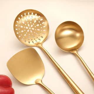 ALM Long Handle Spatula Spoon Gold Stainless Steel Kitchenware Set ...