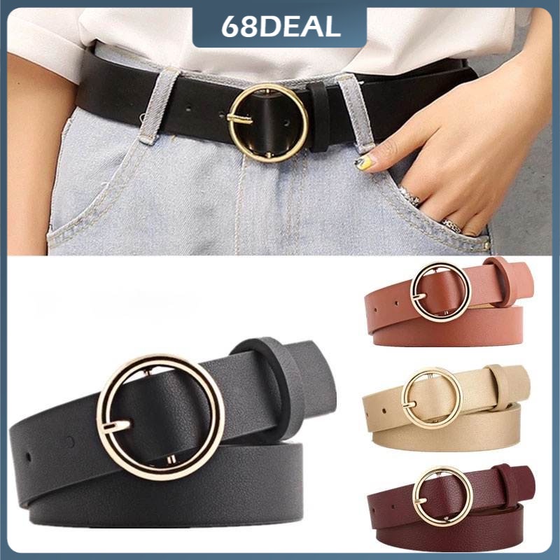 [Johor Stock] Belt Woman Fashion Accessories Waistband Square Round ...