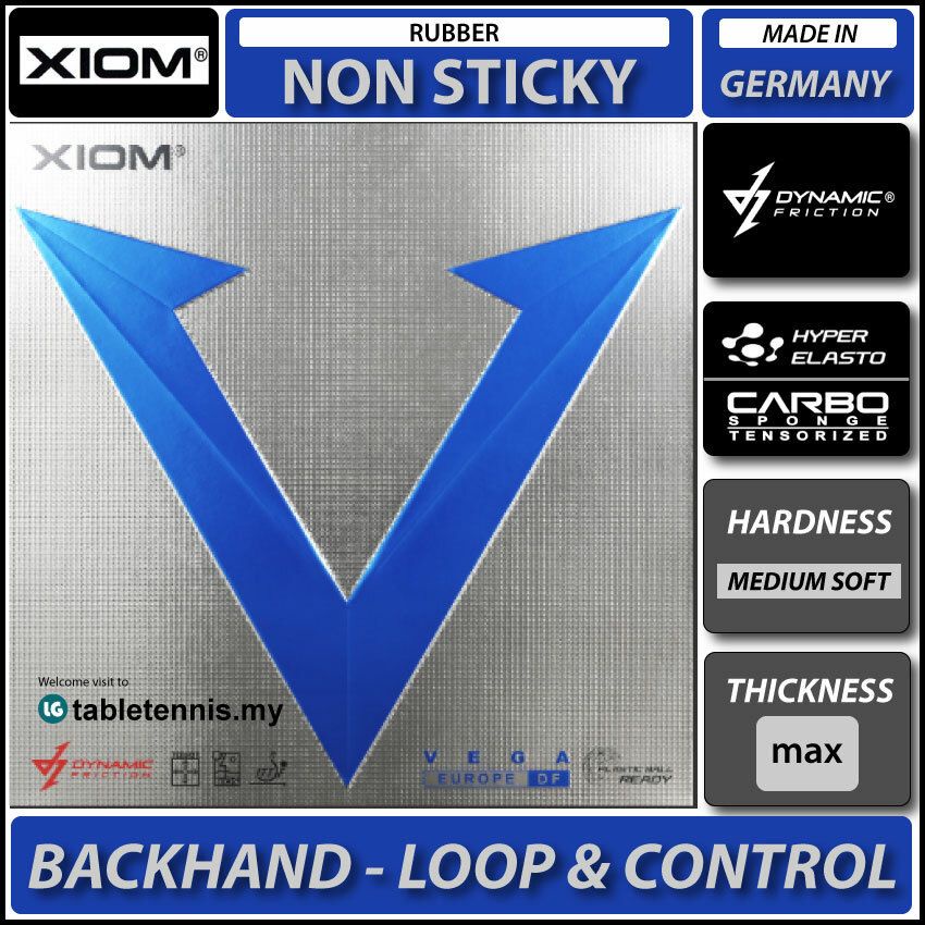 Xiom Vega Europe DF Spin Elastic Table Tennis Rubber Getah Ping Pong | Shopee Malaysia