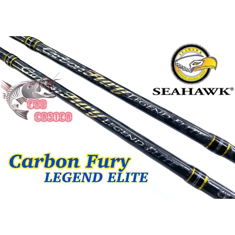 SEAHAWK CARBON FURY LEGEND ELITE SPINNING AND BAITCASTING FISHING ROD ...