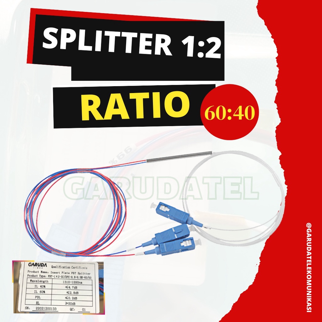 Splitter 1:2 RATIO Garuda Fiber, RATIO 60:40 | Shopee Malaysia