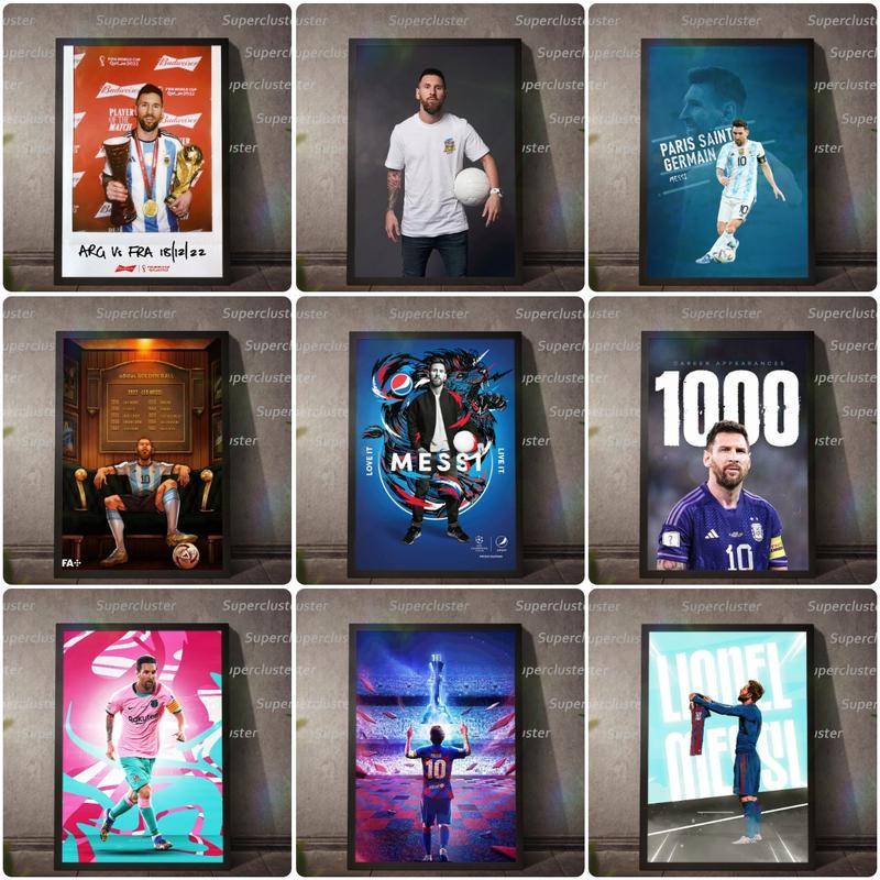 Lionel Messi 2023 new Soccer Football Canvas Painting World Cup Poster ...