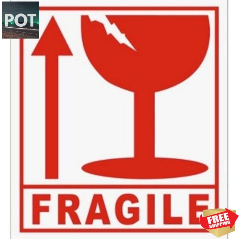 Harga Murah 300pcs [8x9cm] FRAGILE Fragile Stickers Sticker Mudah Pecah ...