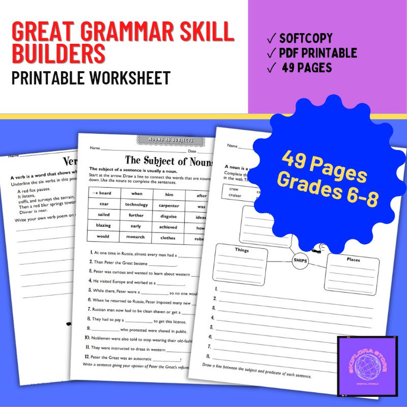 [SS146] Great Grammar Skill Builders for Grades 6 - 8 with Answers ...