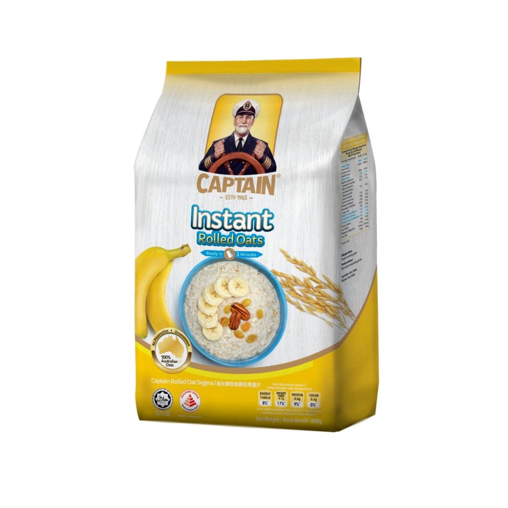 Captain Instant Rolled Oats Foil Pack 800g | Shopee Malaysia