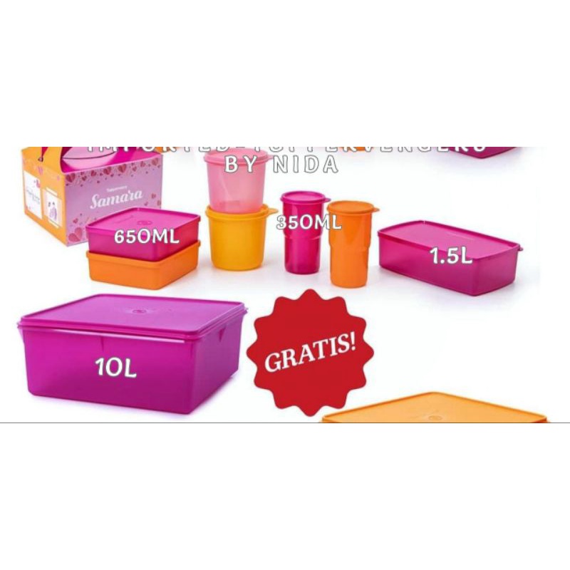 Tupperware Samara Set FREE Tupperware Mega Keeper 10.5L | Shopee Malaysia