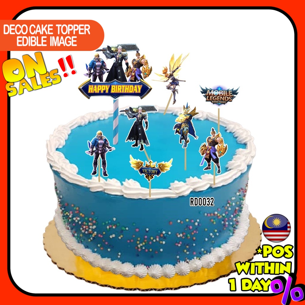 READY STOCK Happy Birthday Cake Topper Mobile Legends Decoration Set ...