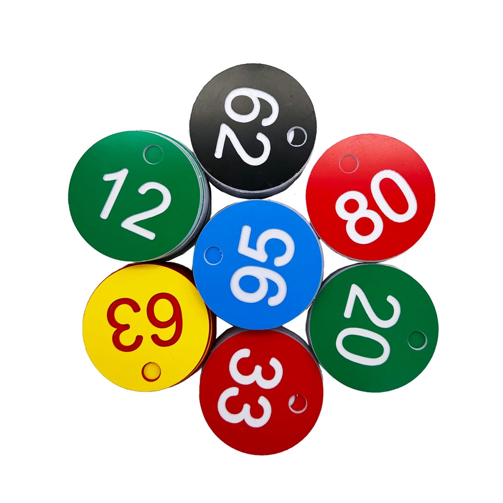 New 35mm numbered tags 1-100, ABS key tag, engraved digital Id tag ...