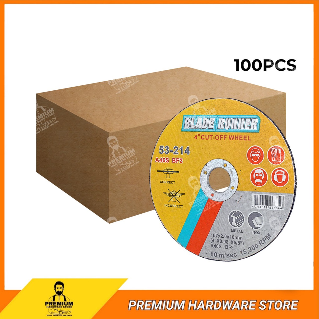 PREMIUM Blade Runner Cut Off Wheel 4 Inch 53-214 (100 Pcs/Box ...