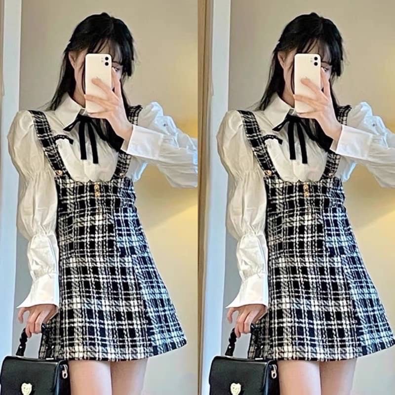 [94] Age-hacking evening dress with flared shirt collar (with real ...