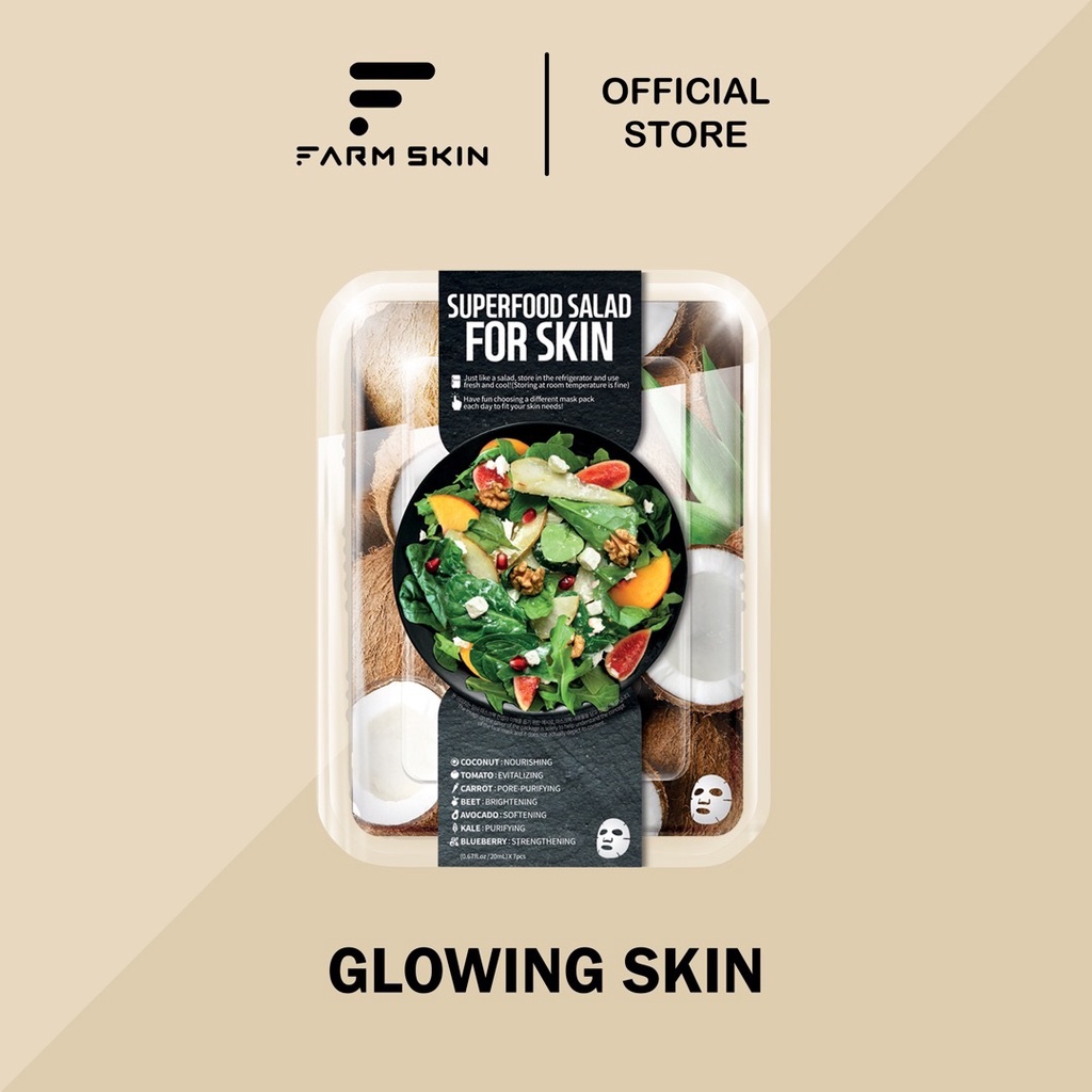 FARMSKIN Superfood Salad Mask Pack – Coconut (7 Sheets) | Shopee Malaysia